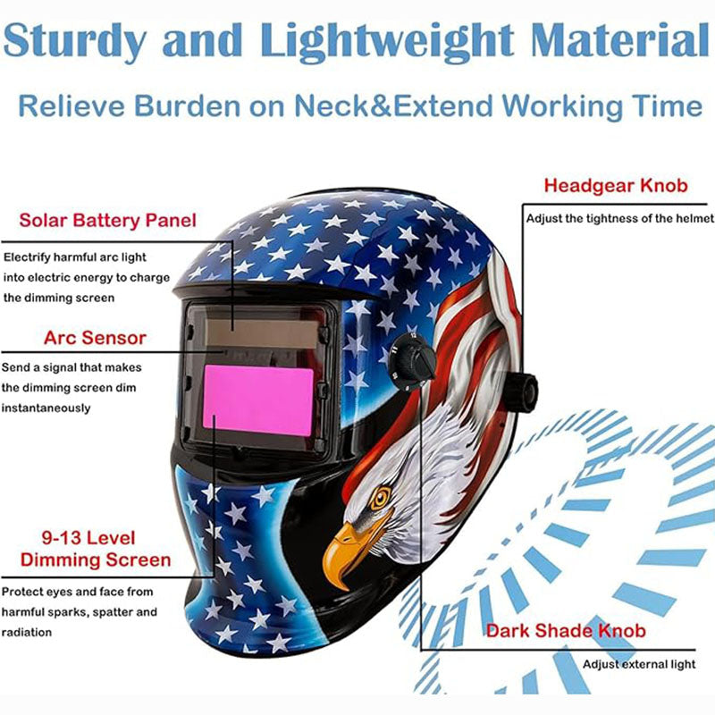 Welding Helmet Auto Darkening : True Color Solar Powered Hood with Adj ...